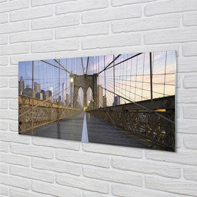 akrylový obraz Sloupec most slunce 125x50 cm