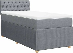 Box spring postel s matrací světle šedá 90x190 cm textil 3289618