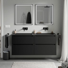 Koupelnová skříňka VIREO 140 cm s umyvadlem z minerálního odlitku BRUXELLES - možnost volby barvy