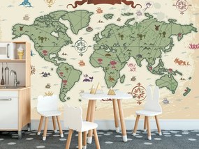 Samolepící tapeta originální mapa světa - 450x300 cm