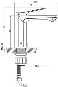 Invena Neri, umyvadlová baterie h-157, měděná matná, INV-BU-P1-014-L