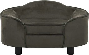 Pohovka pro psy tmavě šedá 67 x 47 x 36 cm plyš 171087