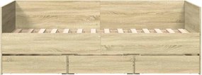 Válenda se zásuvkami bez matrace dub sonoma 90 x 190 cm 3280827