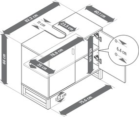 Tchibo - Skříňka pod umyvadlo se 2 dvířky - barva: bílá