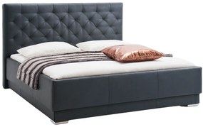 OnaDnes -20% Černá koženková dvoulůžková postel Meise Möbel Pisa 180 x 200 cm