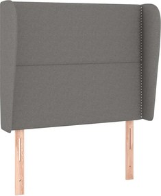 Čelo postele typu ušák tmavě šedé 103x23x118/128 cm textil 3117807