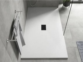 Mexen Hugo, obdélníková sprchová vanička SMC 150 x 100 cm, bílá, černá krytka, 42101015-B