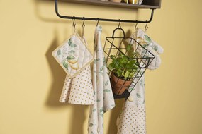 Bavlněná kuchyňská utěrka s puntíky Lemons & Leafs – Ø 80 cm