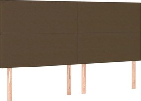 Box spring postel s matrací a LED tmavě hnědá 180x200 cm textil 3134736