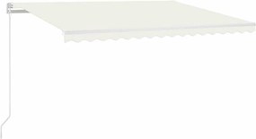Ručně zatahovací markýza s LED světlem 450 x 350 cm krémová 3069002