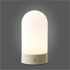 Bílá/taupe kovová stolní lampa s plastovým stínidlem (výška 18 cm) Ashford – House Nordic