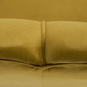 Kondela Lavice ve stylu Art-deco, hořčicová Velvet látka / gold chrom-zlatý, NOBLIN