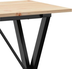 Jídelní stůl s X rámem 80 x 50 x 75 cm borové dřevo a ocel 3282694