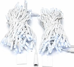 Easy Fix LED světelný řetěz, 20 m, venkovní, ledově bílá, 120 diod, bílý kabel, IP67