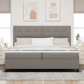 Postel s boxspringem s čelo Taupe 200 x 200 cm textil 3339417