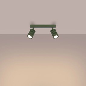 Sollux Lighting Stropní svítidlo KARBON 2 olivově zelené