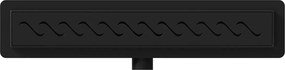 W-DRAINWELL 70 Black Odtokový podlahový žlab, vlnky