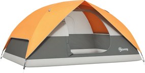 Outsunny stan pro 2-4 osoby - skládací stan s síťovým vchodem, kapsami, háčkem a voděodolnou taškou pro snadnou instalaci na kempování | Aosom