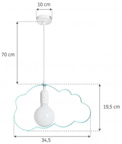 Stropní svítidlo TooLight Cloudie modrá