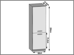 Vysoká kuchyňská skříňka Belini na vestavnou lednici 60 cm dub wotan  TOR SSL60/1/WT/DW/0/B1