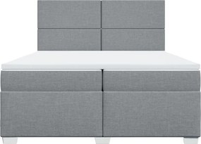 Box spring postel s matrací světle šedá 200 x 200 cm textil 3290588