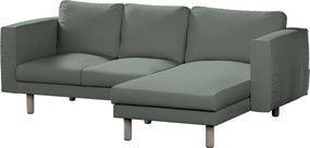 Potah na pohovku IKEA Norsborg 3-místná se šezlongem barva zelená látka pletený vzor