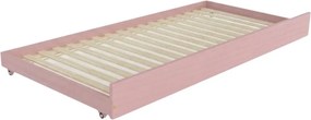 Benlemi Dřevěná výsuvná přistýlka SLEEP pod postel na kolečkách Zvolte barvu: Pastelově růžová, Zvolte rozměr: 80x190 cm (pod postel 80x200 cm), Zvolte typ: Pro postel LUCKY, TULY, PLOTTY, CHALOUPKA