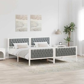 Rám postele Světle šedá 200 x 200 cm Masivní borové dřevo 3394272