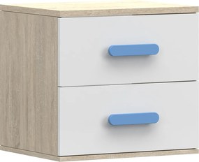 IDZ Noční stolek SMYK III 22, 55 cm Bílá + Dub Sonoma / Barevné úchytky Barva: Grafit