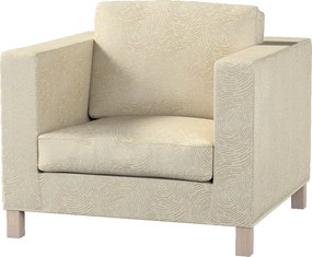 Potah na křesko IKEA Karlanda, krátký barva béžová látka lesklé, pletený vzor, vzorované