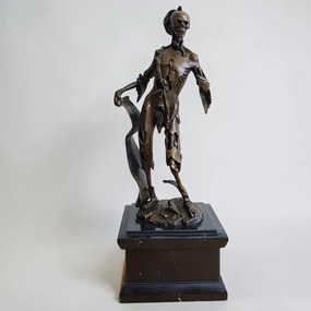 Smrt – Memento Mori  bronzová socha, historická umělecká dekorace se symbolickým významem