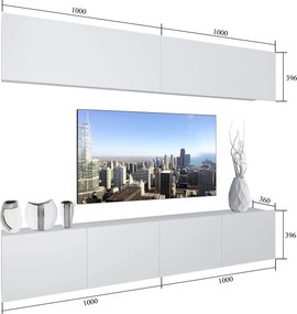 Obývací stěna Belini Premium Full Version  šedý antracit Glamour Wood + LED osvětlení Nexum 96  NEX 6/0/W/GW1/0/0/PP