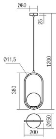 Smarter 01-2624 závěsné svítidlo Niva, saténově zlaté, 1xE14, 38cm