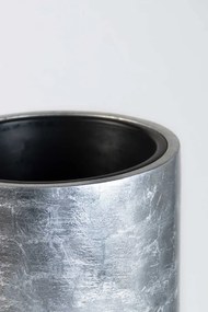 Luxusní květináč SOLERIO, sklolaminát, výška 80 cm, stříbrný lesk