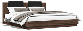 vidaXL Rám postele s čelem hnědý dub 160 x 200 cm kompozitní dřevo