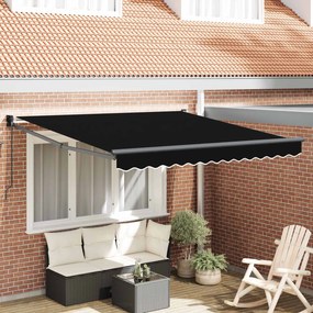 Stahovací markýza Černá 350 x 250 cm 100% polyester a hliník 3330331