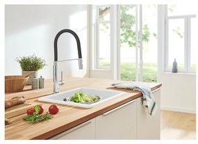 Grohe Concetto - Páková dřezová baterie, silikonové rameno, chrom 31491000