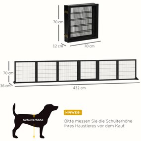 PawHut Bezpečnostní branka PawHut, zábrana pro psy, bezpečnostní branka, branka pro psy, bezpečnostní dveře, obousměrně skládací, borovicové dřevo, 4…