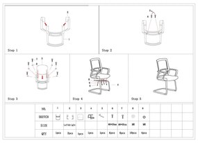 Dalenor Konferenční židle Smart (SET 2 ks), textil, tmavě modrá