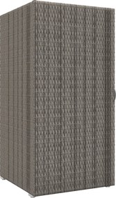 Outsunny Exteriérová a Interiérová Ratanová PE Skříň, Zahradní Skříň se 2 Přihrádkami na Terasu a K Bazénu, 60x63x120cm, Šedá | Aosom