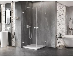 Mexen Lunar-B Duo, výklopný sprchový kout 100 x 100 cm, 8mm čiré sklo, bílý profil, 832-100L-100P-20-00