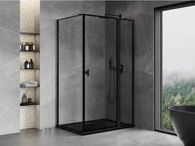 Mexen Mist T, sprchový kout s křídlovými dveřmi, pravý, 70 x 100 cm, 8mm čiré sklo, černý profil, 8A4T-100-070-70-70-P