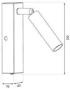 Nástěnné svítidlo Santi, 1x bílé kovové stínítko, w