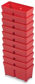 Sada 10 plastových boxů na nářadí TIGER BOX 10,5x5x5 cm červená