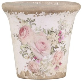 Keramický obal na květináč s růžemi Rose pattern S - Ø9*8,5cm