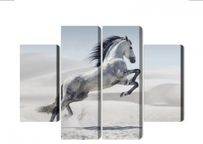 Vícedílný obraz Kůň V Poušti 3D Nedostatek Nedostatek Přírodní plátno 120x90