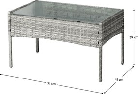 Zahradní 4-dílný ratanový set, šedá, RATANA