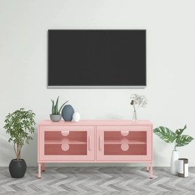 TV skříňka růžová 105 x 35 x 50 cm ocel 336238