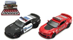 Auto Kinsmart Chevrolet Camaro policie/hasiči 12cm kov/plast 2 barvy na zpětné natažení  (1 ks)