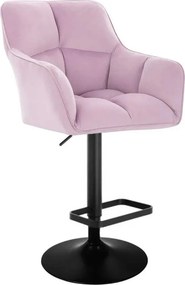 LuxuryForm DESIGN Barová židle AMALFI VELUR na černé kulaté podstavě - levandule